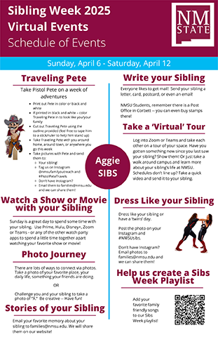 Sibling Week 2025 | New Mexico State University - BE BOLD. Shape the ...